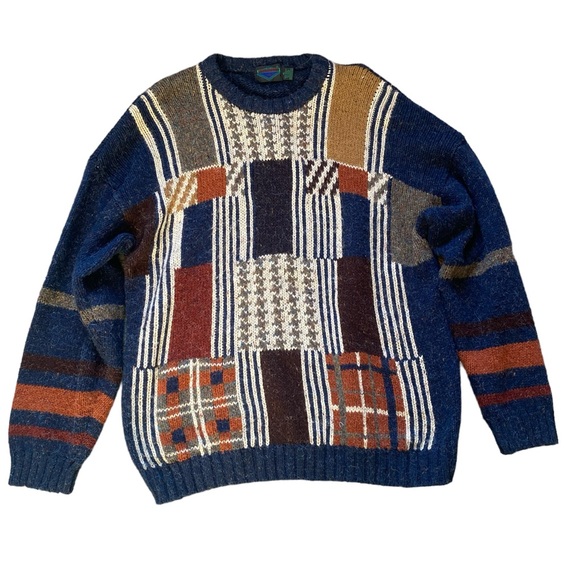 Vintage | Sweaters | Vintage 9s Patchwork Sweater | Poshmark